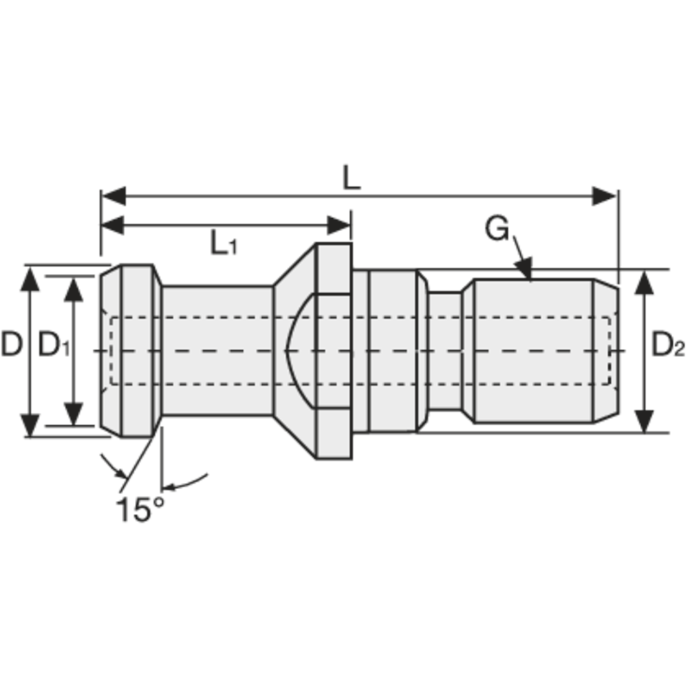 Pull stud DIN69872A SK40, with bore | SARATOOLS
